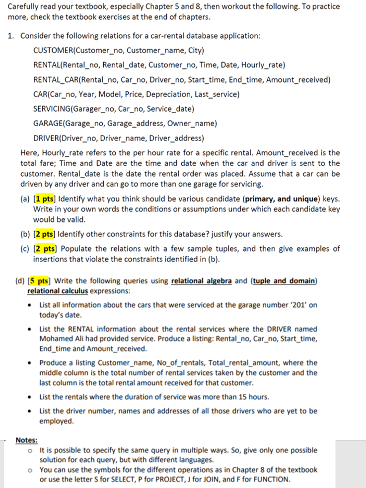 Solved Carefully read your textbook, especially Chapter 5 | Chegg.com