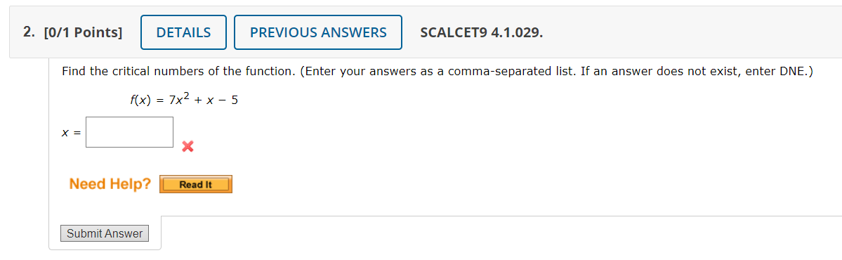 Solved SCALCET9 4.1.029. Find the critical numbers of the | Chegg.com