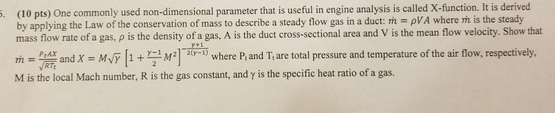 Solved (10 pts) One commonly used non-dimensional parameter | Chegg.com