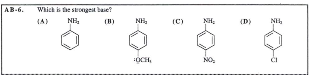 Solved AB-6. Which is the strongest base? (A) NH2 (B) NH (C) | Chegg.com
