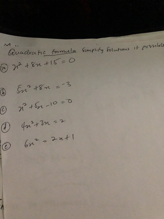Solved uadrahc formula impfy fol 게 | Chegg.com