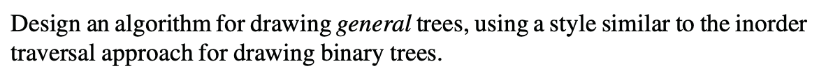 Solved Design an algorithm for drawing general trees, using | Chegg.com