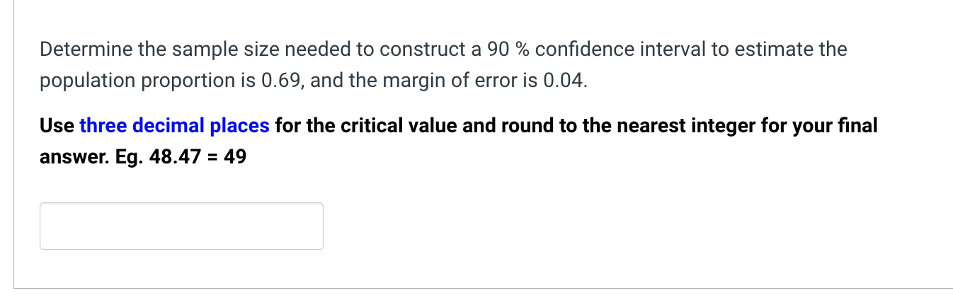 Solved Determine the sample size needed to construct a \90 | Chegg.com