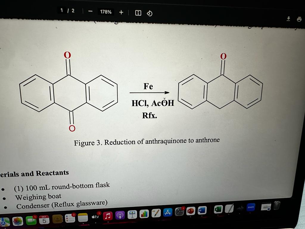 Solved Synthesis of Anthrone by partial reduction is carried | Chegg.com