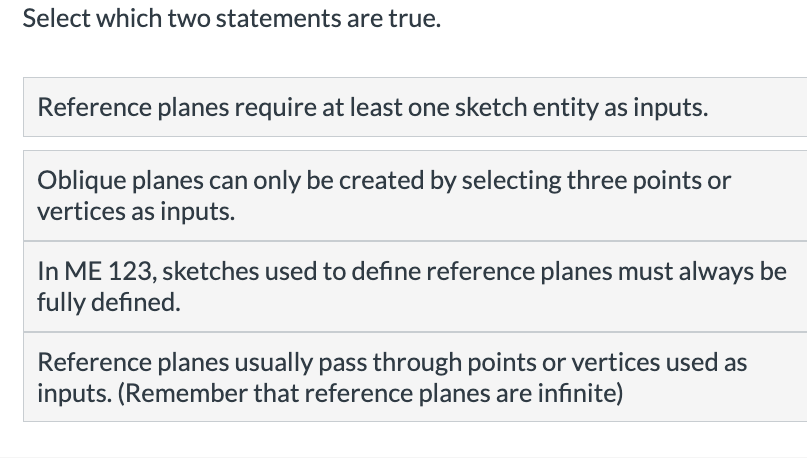 Solved Select which two statements are true. Reference | Chegg.com