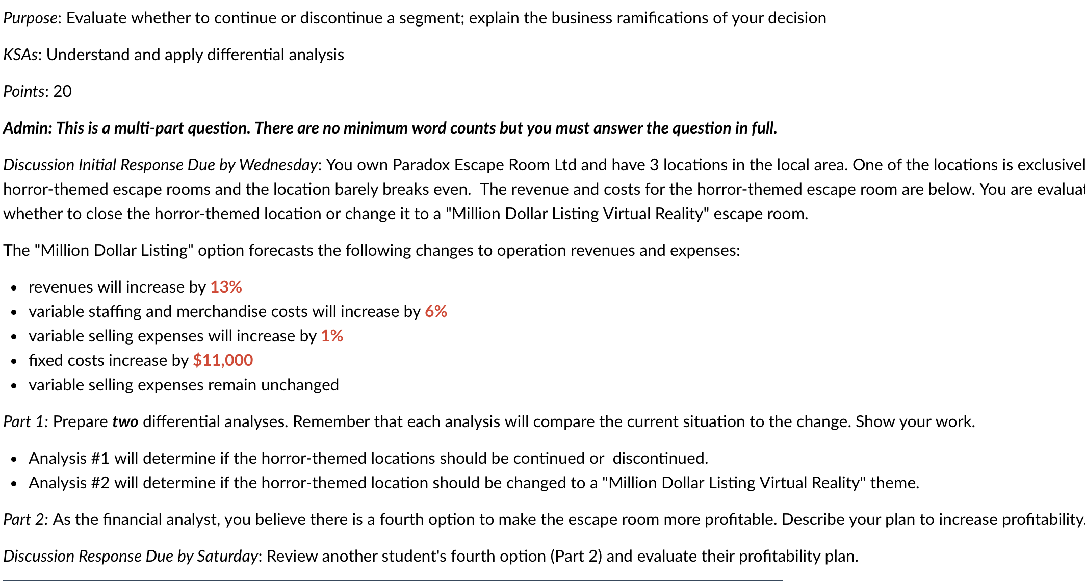 Solved Purpose: Evaluate whether to continue or discontinue | Chegg.com
