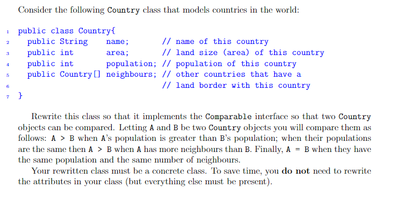 Solved Rewrite this class so that it implements the | Chegg.com