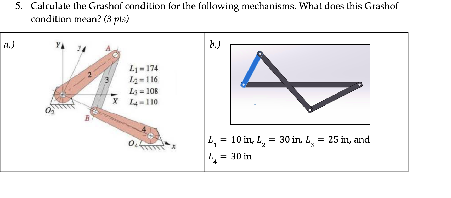 Solved 5. Calculate the Grashof condition for the following | Chegg.com