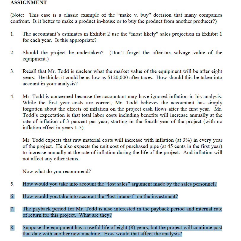 ASSIGNMENT (Note: This case is a classic example of | Chegg.com