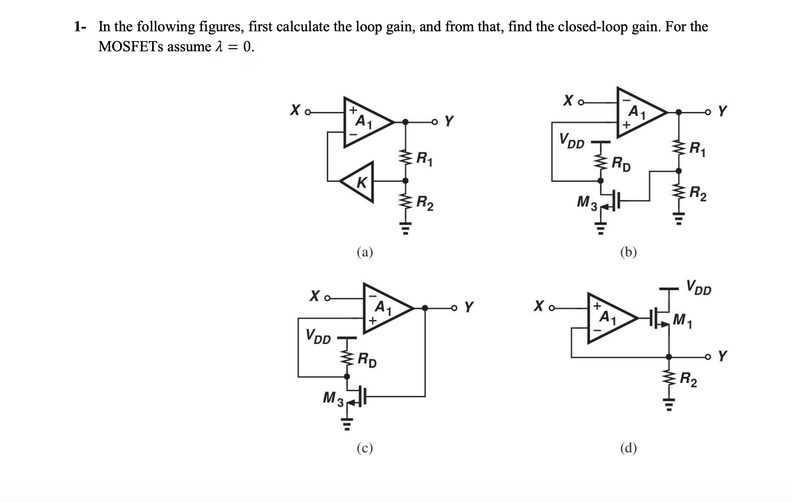 Solved 1- In the following figures, first calculate the loop | Chegg.com