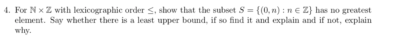 Solved 4 For N Z With Lexicographic Order