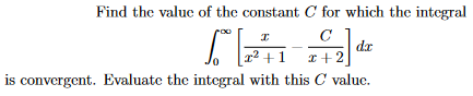 Solved Find the value of the constant C for which the | Chegg.com