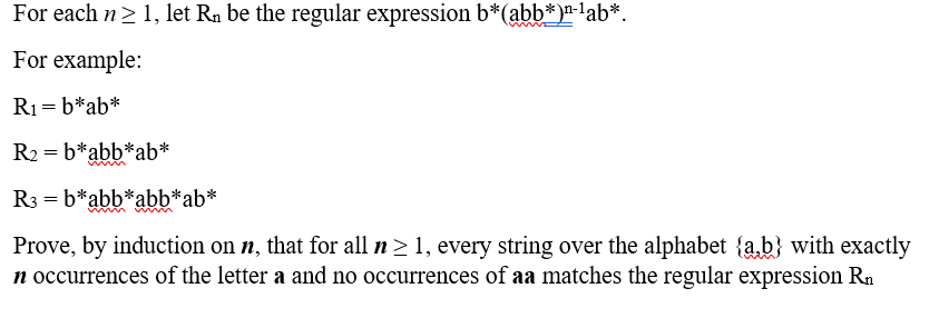 Solved For each n≥1, let Rn be the regular expression | Chegg.com