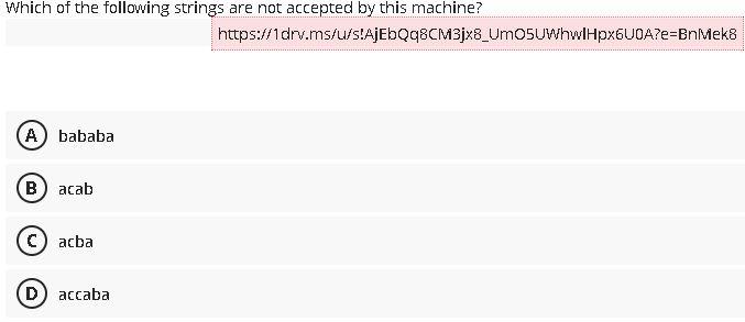 Solved Which of the following strings are not accepted by | Chegg.com