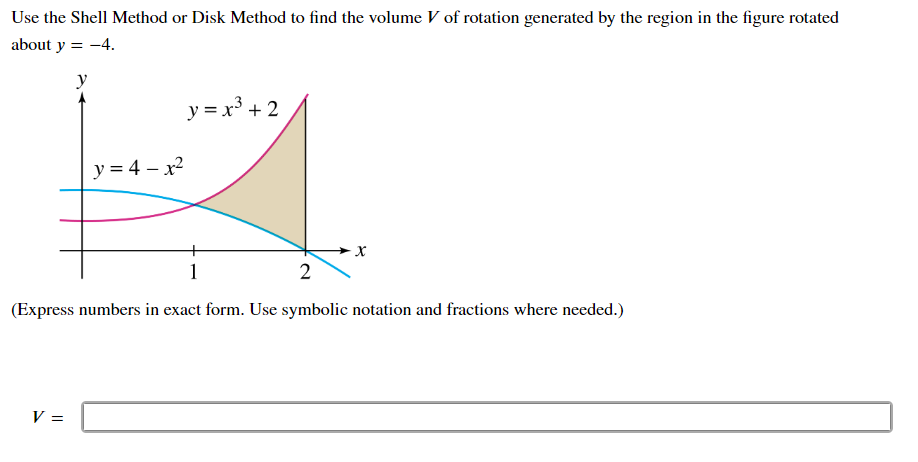 Solved Use the Shell Method or Disk Method to find the | Chegg.com