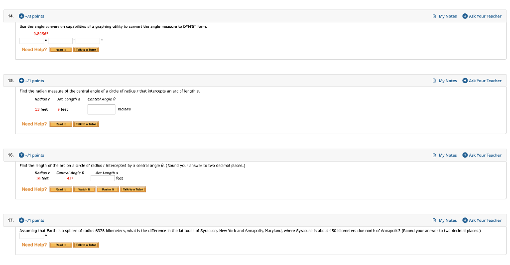 Solved 14. -/3 points My Notes Ask Your Teacher Use the | Chegg.com