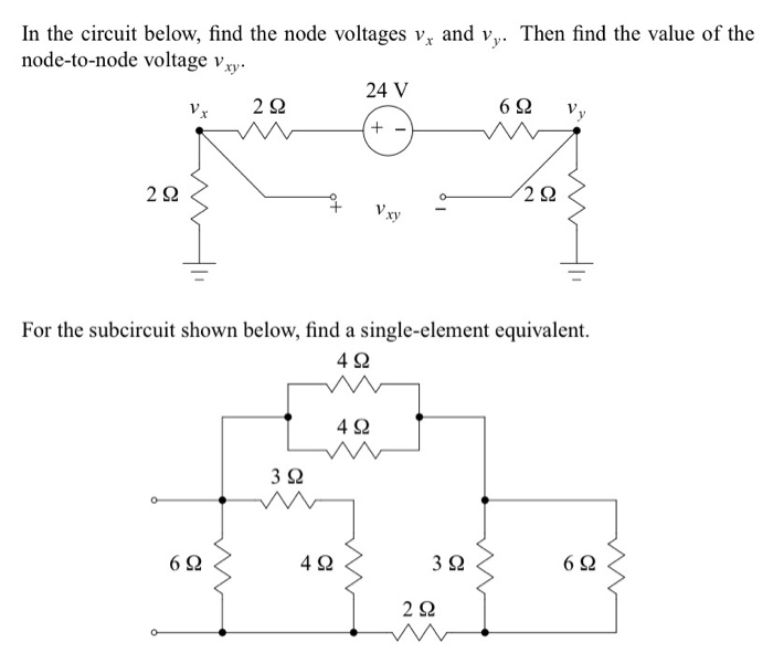 Solved In the circuit below, find the node voltages vx and | Chegg.com
