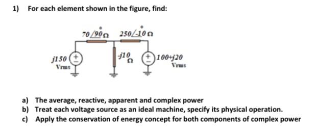 Solved 1) For each element shown in the figure, find: a) The | Chegg.com