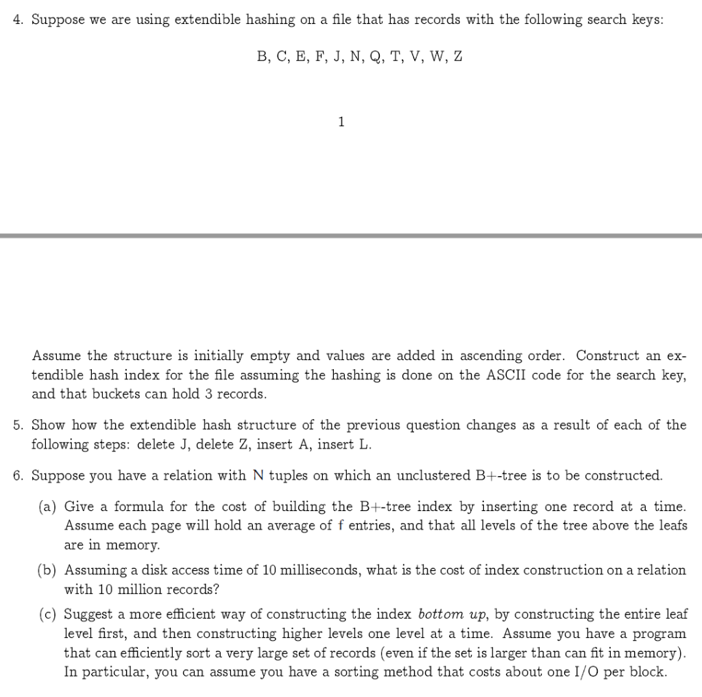 4. Suppose we are using extendible hashing on a file | Chegg.com