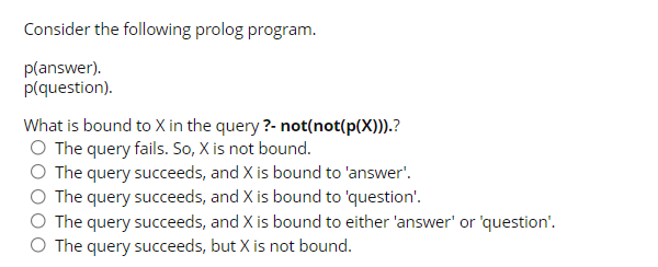 Solved Consider the following prolog program. planswer). | Chegg.com