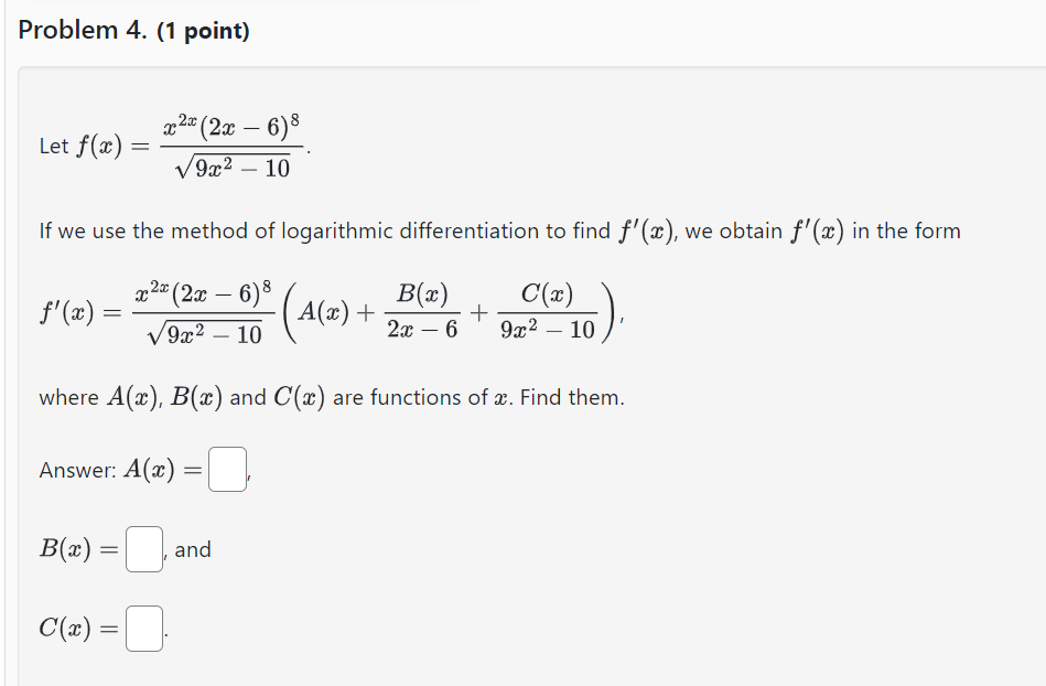 Solved Let f(x)=9x2−10x2x(2x−6)8. If we use the method of | Chegg.com