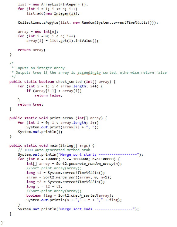 Solved Task 1 80 Pts Implement The Merge Sort Algorithm