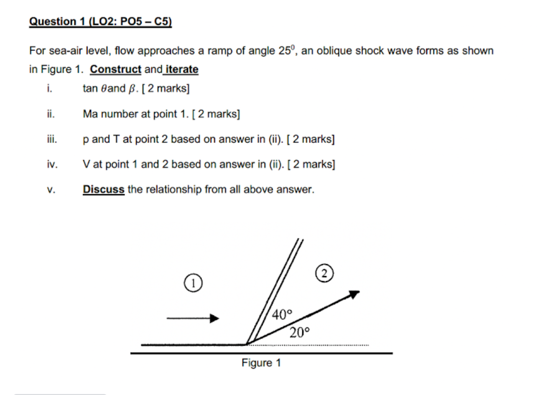 Solved Question 1 (LO2: P05 - C5) ji. For sea-air level, | Chegg.com