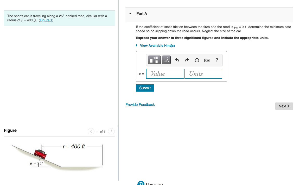 Solved The sports car is traveling along a 25∘ banked road, | Chegg.com