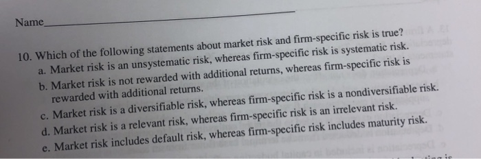 Solved Name 10. Which of the following statements about | Chegg.com