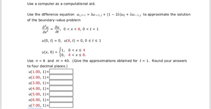 Solved Use a computer as a computational aid Use the | Chegg.com