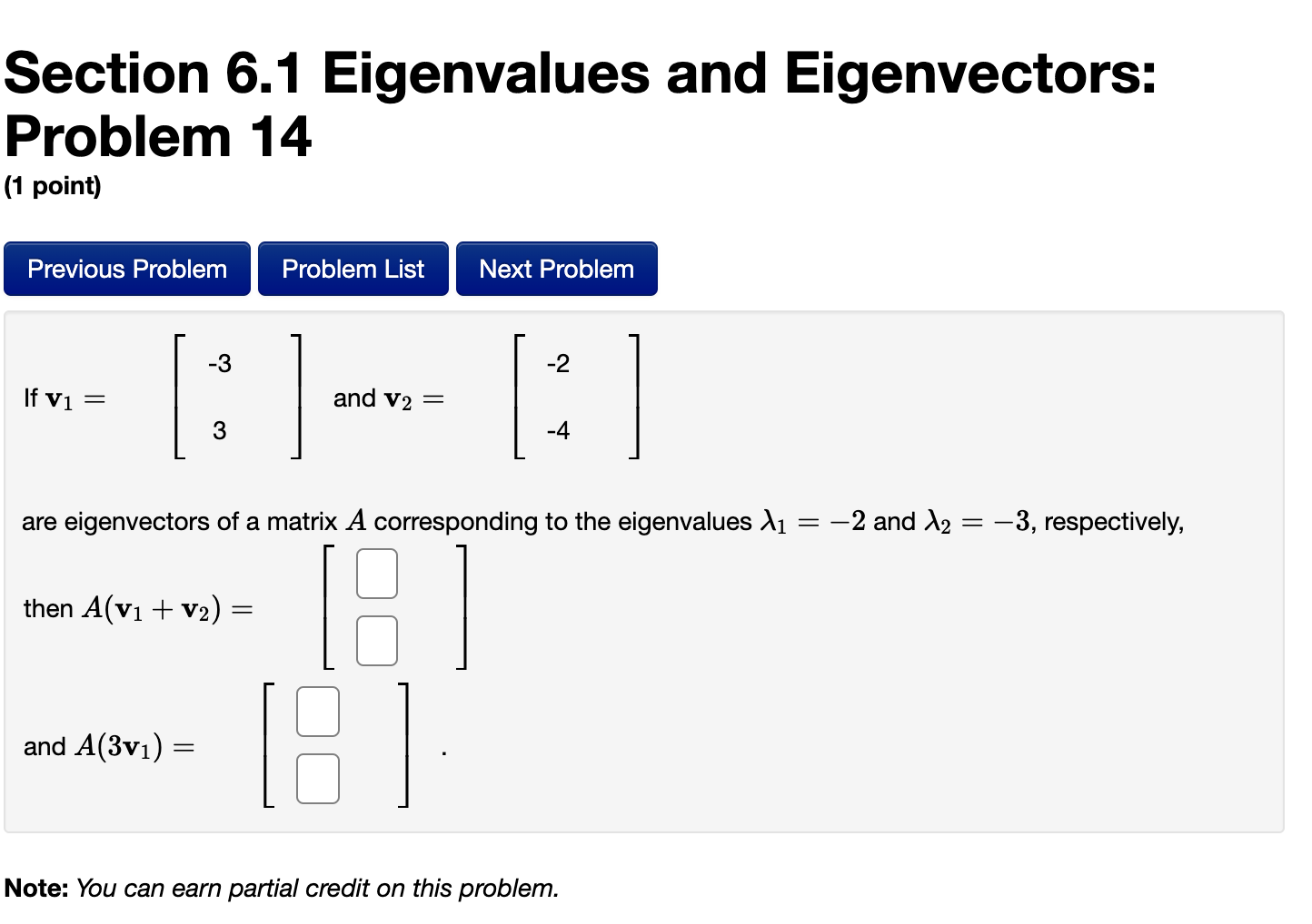 Solved Section 6.1 Eigenvalues and Eigenvectors: Problem 14 | Chegg.com