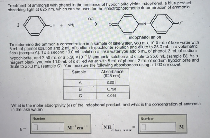 Solved Treatment of ammonia with phenol in the presence of | Chegg.com