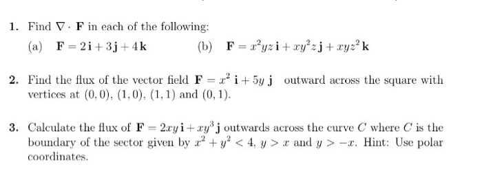 Solved Find nabla middot F in each of the following: (a) F | Chegg.com