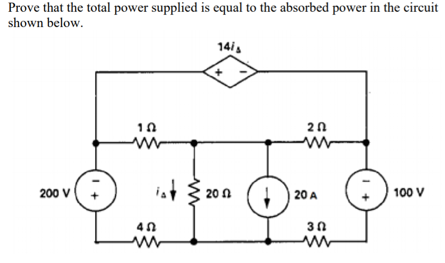 Solved Prove that the total power supplied is equal to the | Chegg.com