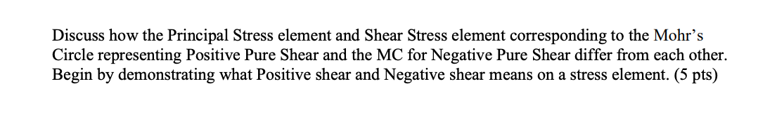 Solved Discuss how the Principal Stress element and Shear | Chegg.com