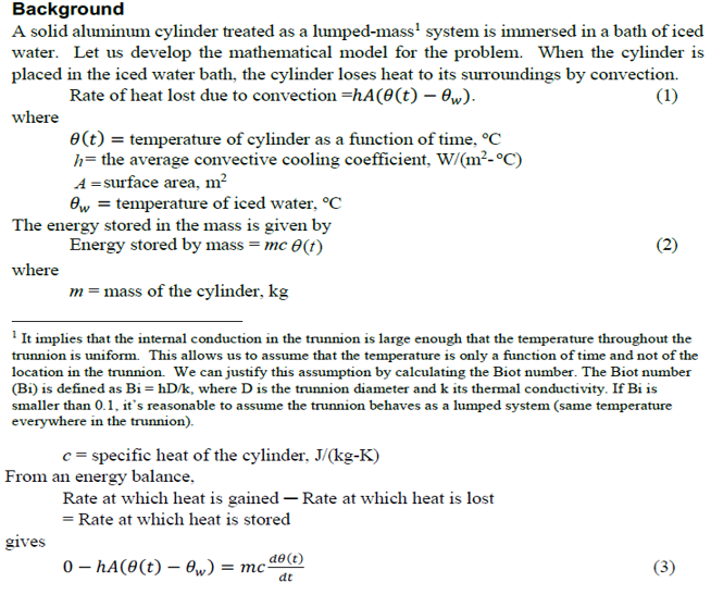 Background A solid aluminum cylinder treated as a | Chegg.com