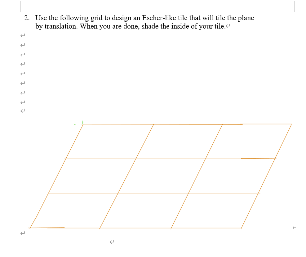 Solved 2. Use the following grid to design an Escher-like | Chegg.com