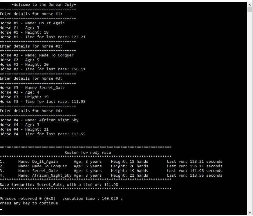 Solved The Durban July is an annual horse race that has been | Chegg.com