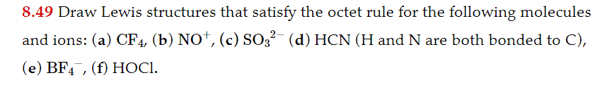 Solved 8.65 Draw the Lewis structures for each of the | Chegg.com