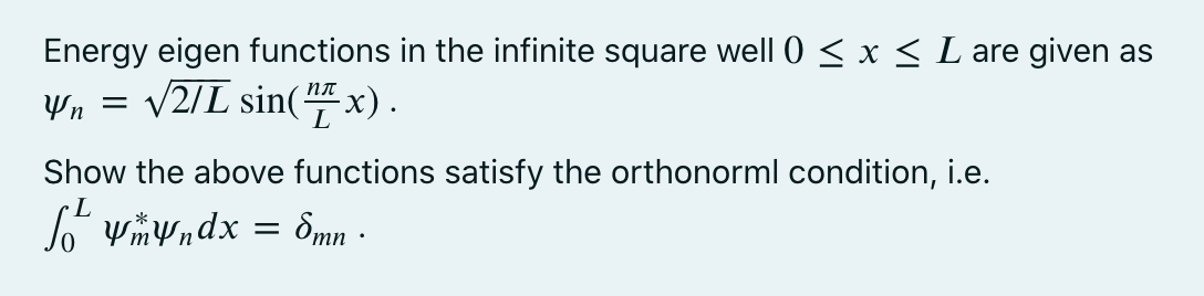 Solved Energy eigenfunctions in the infinite square well | Chegg.com