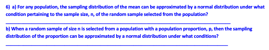 Solved 6 A For Any Population The Sampling Distribution