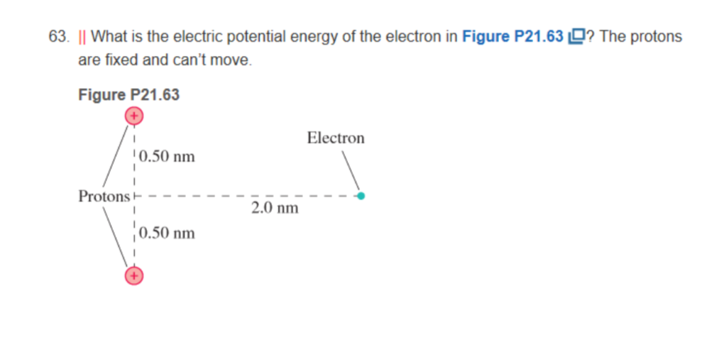 Solved 63. II What is the electric potential energy of the | Chegg.com