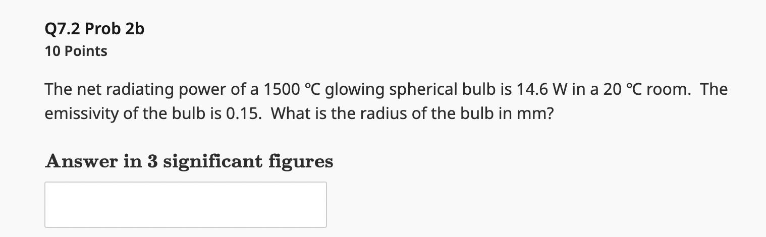 Solved 10 Points The net radiating power of a 1500∘C glowing | Chegg.com