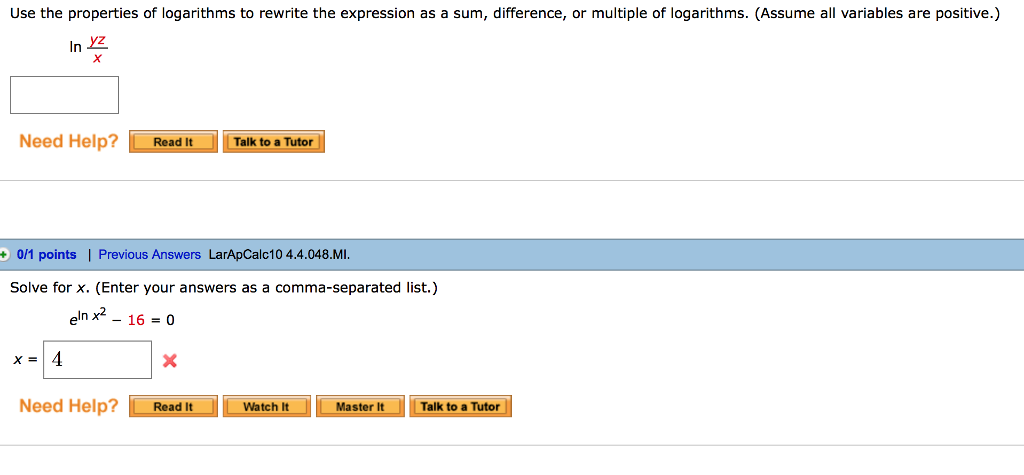 Solved Use the properties of logarithms to rewrite the | Chegg.com