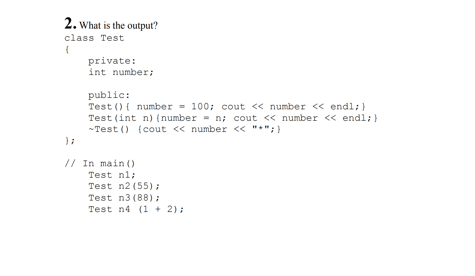 Solved 1. What is the output? class Yard { private: int | Chegg.com