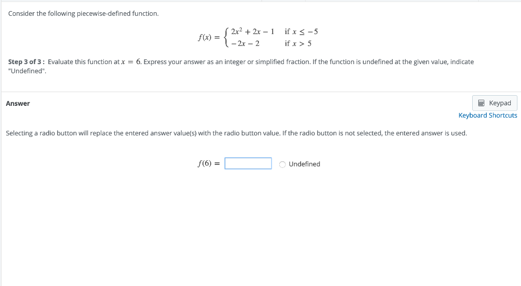 Solved Consider the following piecewise-defined function. | Chegg.com