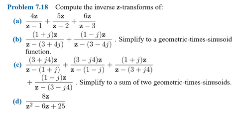 Solved Problem 7.18 Compute the inverse z-transforms of: Az | Chegg.com