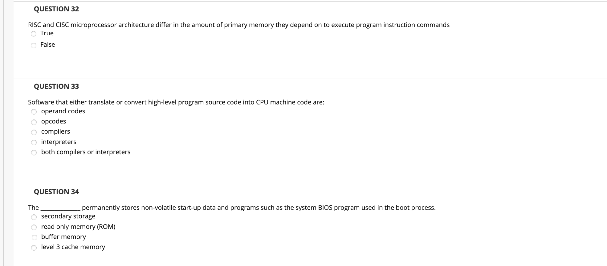 Solved QUESTION 32 RISC and CISC microprocessor architecture | Chegg.com