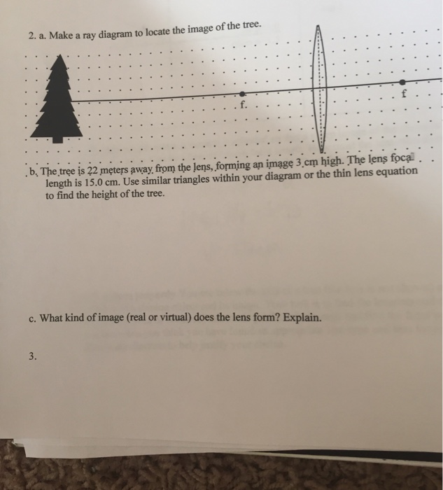 Solved Make a ray diagram to locate the image of the tree. | Chegg.com