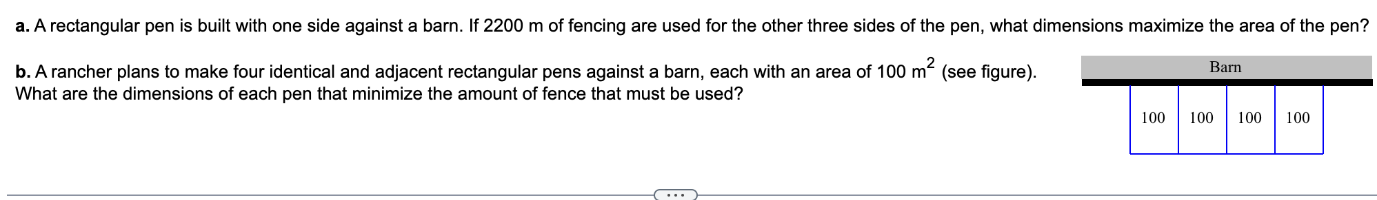 Solved a. A rectangular pen is built with one side against a | Chegg.com